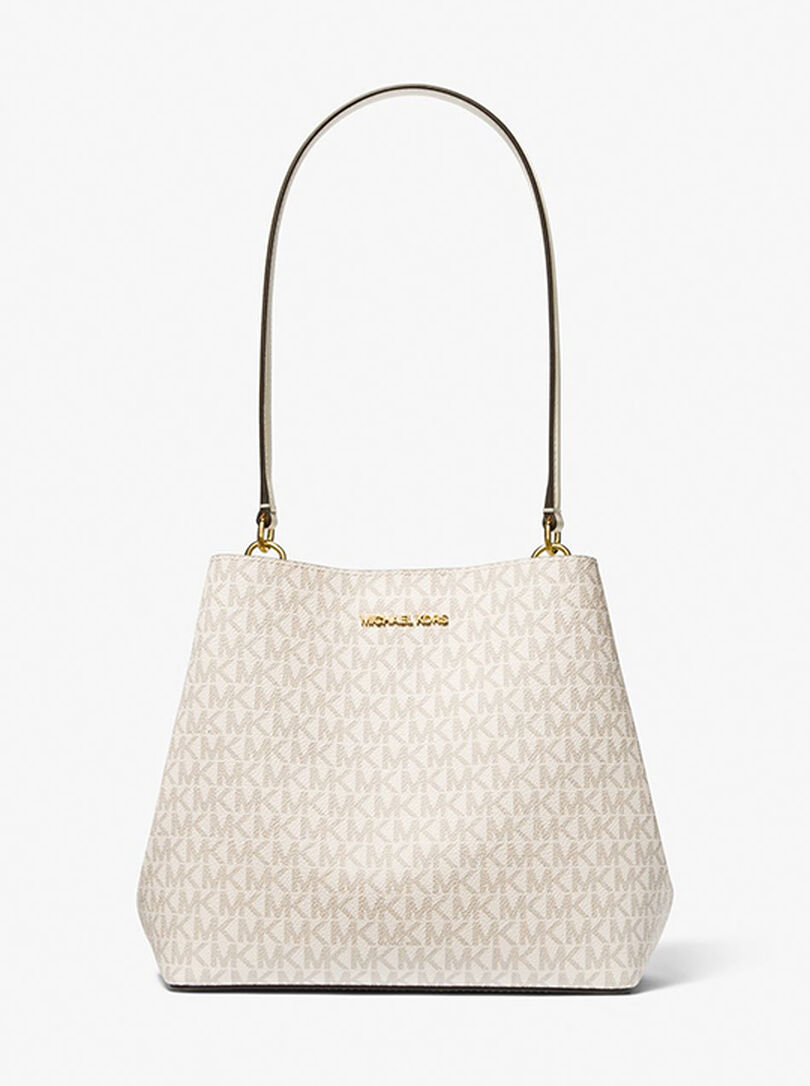 Pratt Medium Signature Logo Shoulder Bag, LT CRM MULTI | Michael Kors UAE