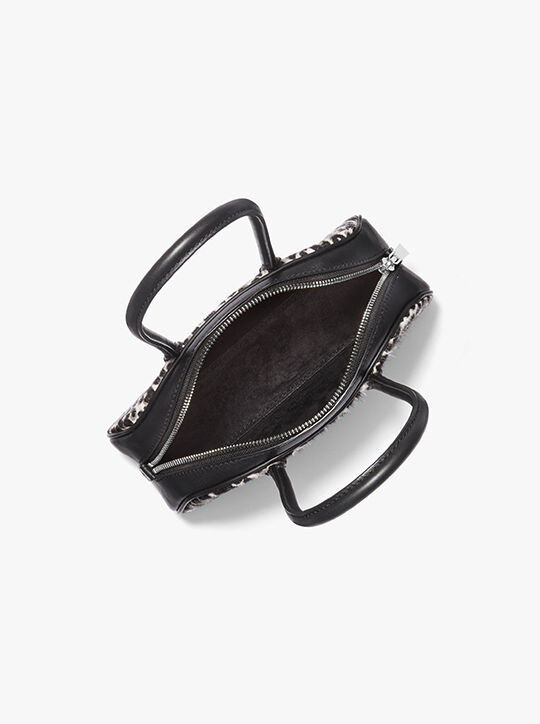Lulu Small Leopard Print Calf Hair Satchel | Michael Kors Official Website