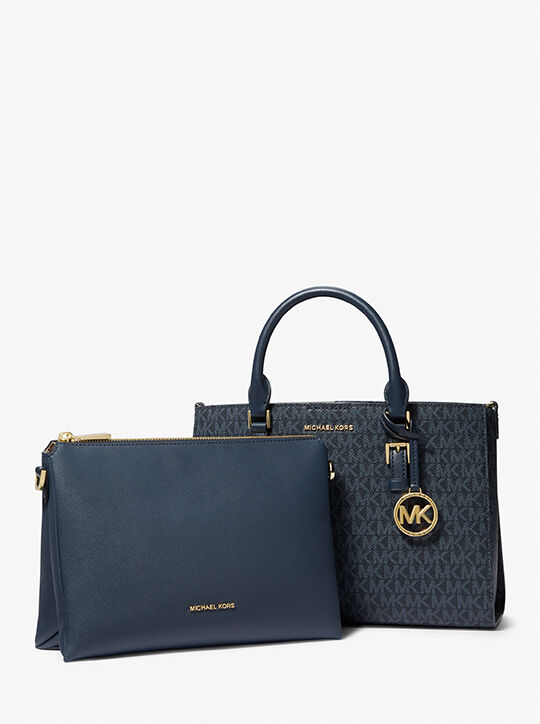 Sally Medium 2in1 Logo And Faux Leather Satchel
